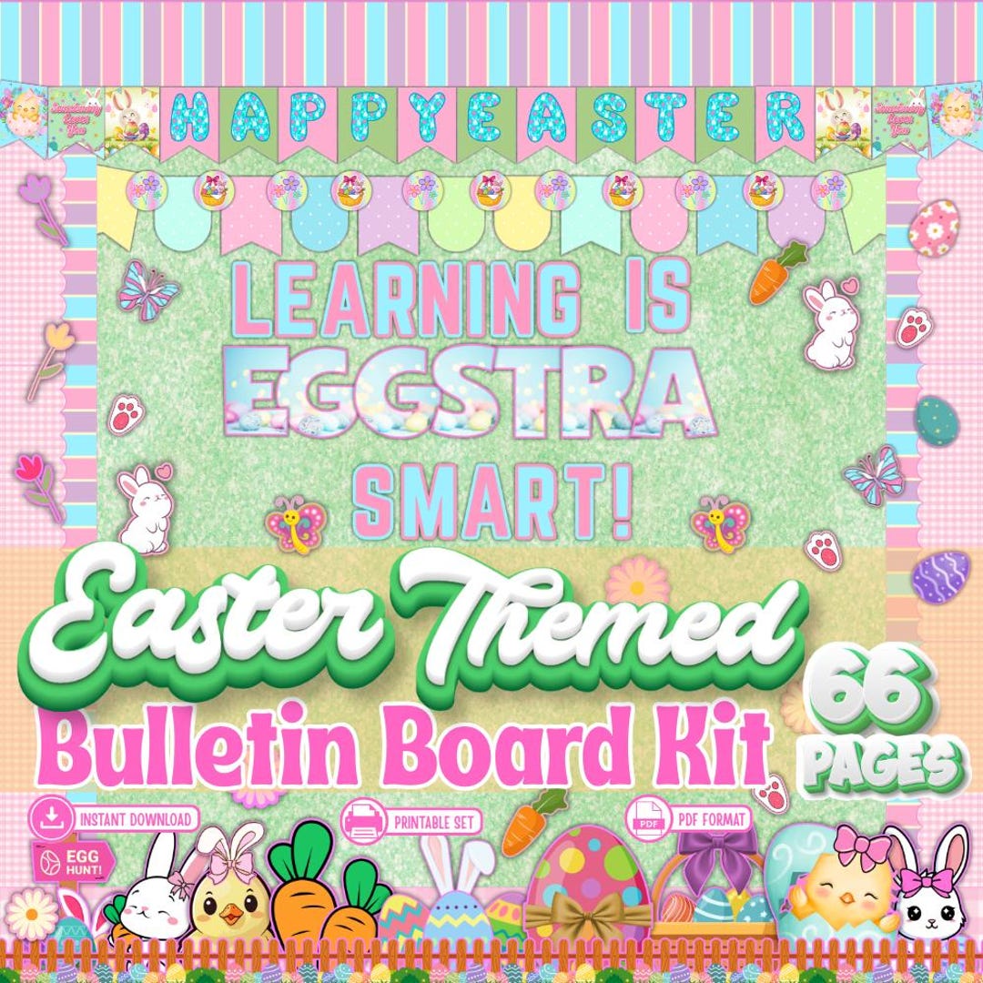 Easter Bulletin Board Kit Printable, Easter Classroom Decor, Spring ...