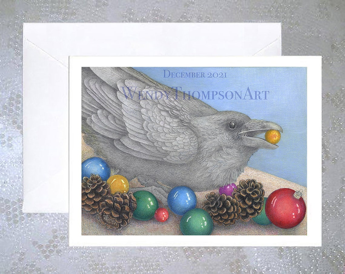 Christmas Raven... Holiday Raven Tree Ornaments Pinecones - Etsy