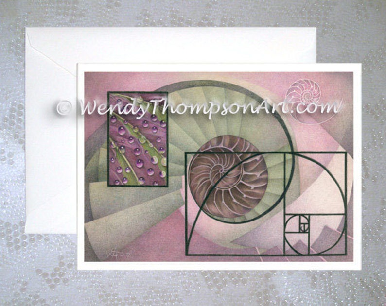 Fibonacci Art Note Cards set of 6 Two of Each Original - Etsy