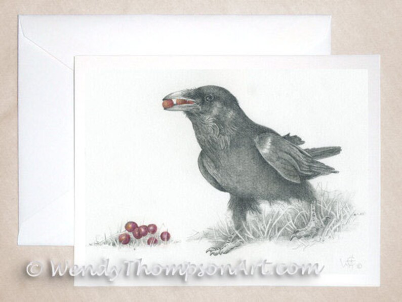 Grapeater Ravens Note Cards Original Design Corvid Art - Etsy