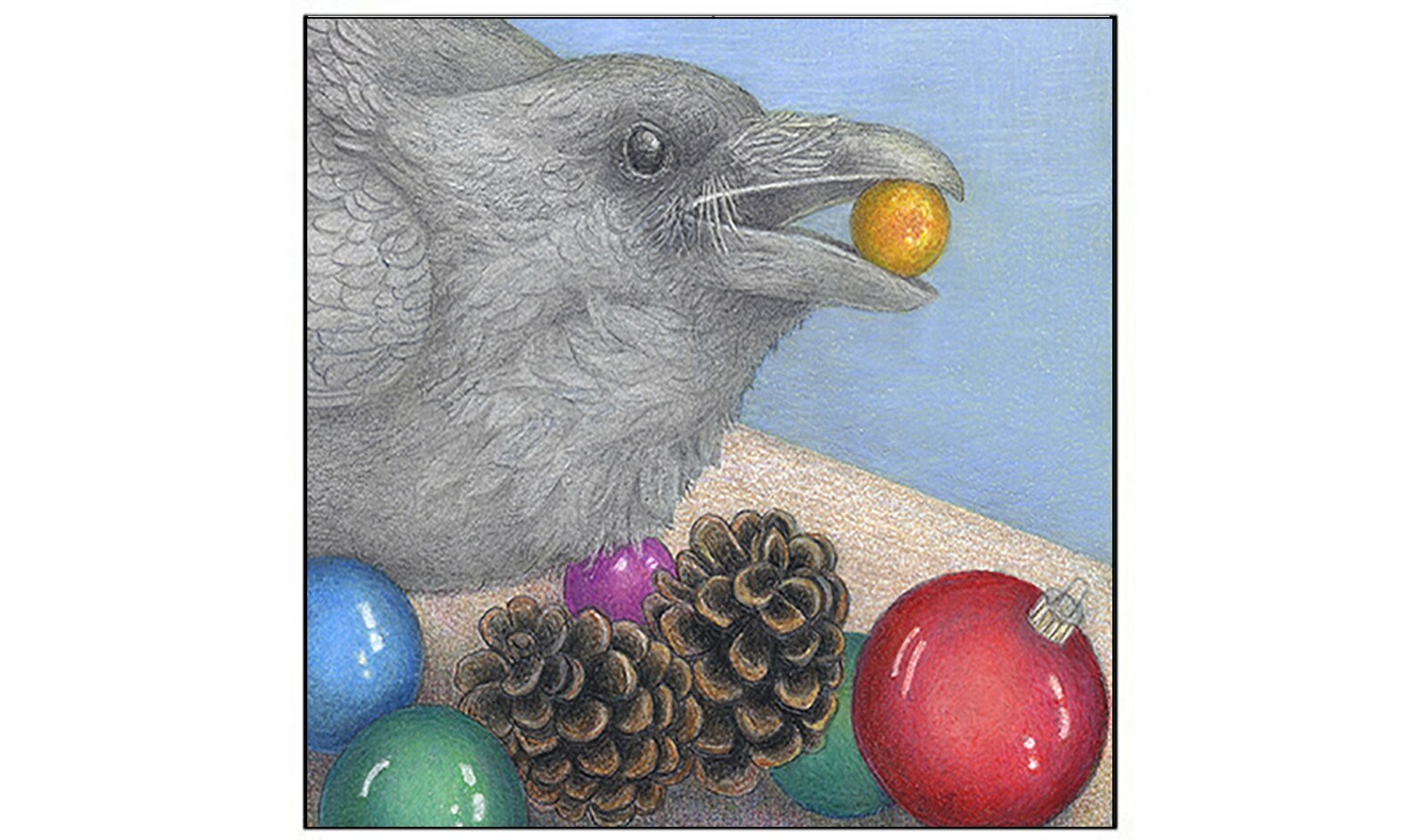 Christmas Raven... Holiday Raven Tree Ornaments Pinecones - Etsy