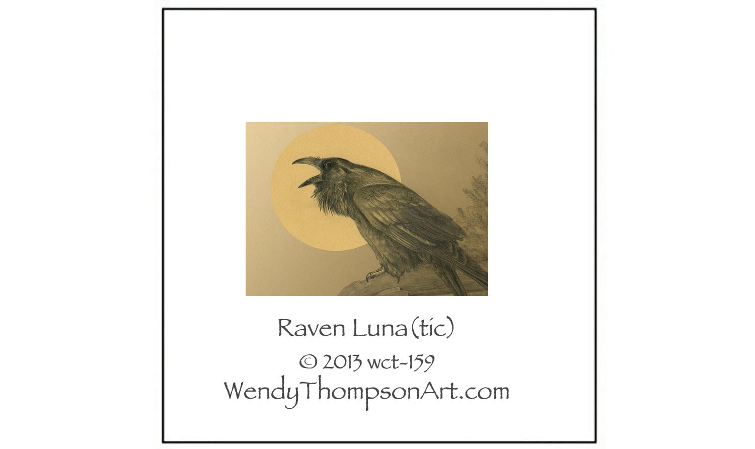 Raven Lunatic Raven With Full Moon Autumn Gold Luna. | Etsy