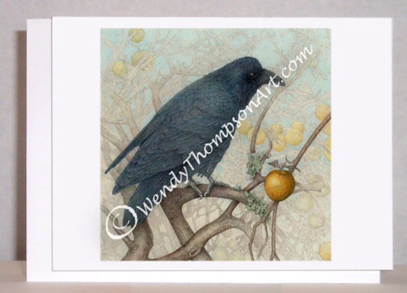 Ravens Four Seasons Note Card Set Raven Art Set of 4 | Etsy