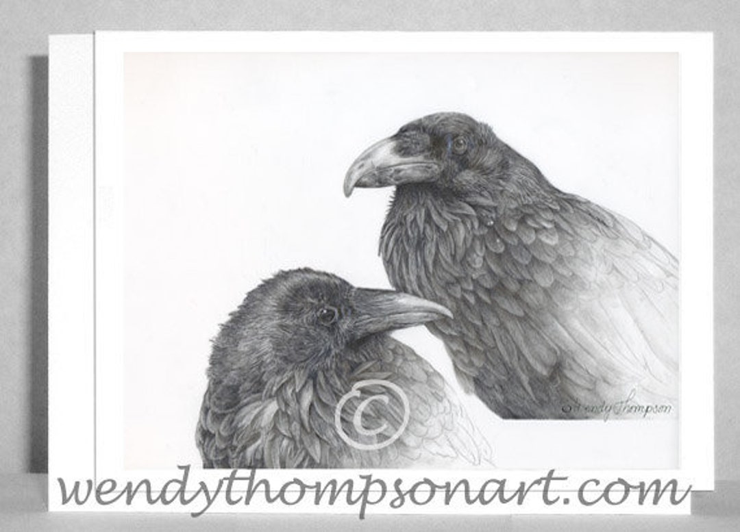 Ravens Art Cards - Original Design Corvid Art. - Etsy
