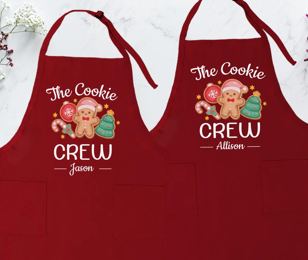 Christmas Cookie Crew Apron, Custom Baking Crew Apron, Christmas Apron ...