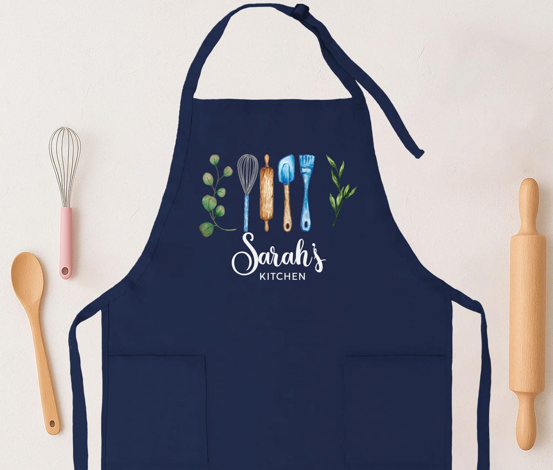 Custom Kitchen Apron, Floral Apron, Birthday Gift Apron, Mother's Day ...
