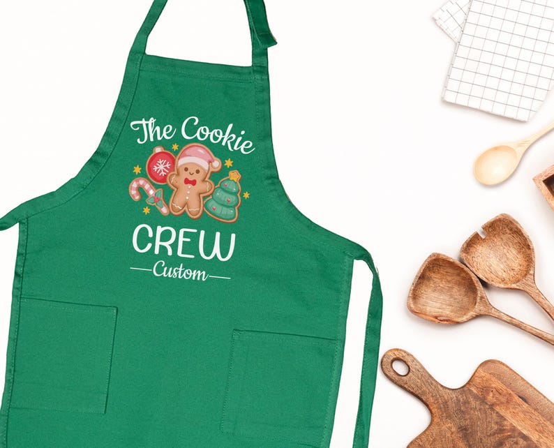 Christmas Cookie Crew Apron, Custom Baking Crew Apron, Christmas Apron ...