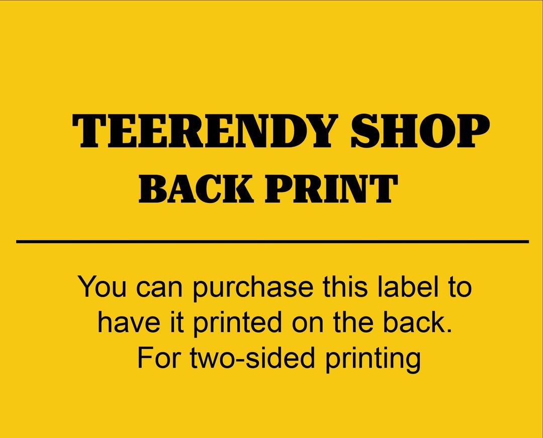 Back Print Label - for Two Sided Print - Etsy