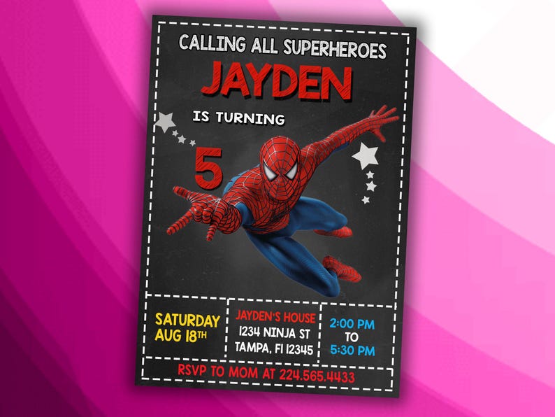 Superhero Theme Birthday Invitation Design - DIGITAL FILE ONLY! - Etsy