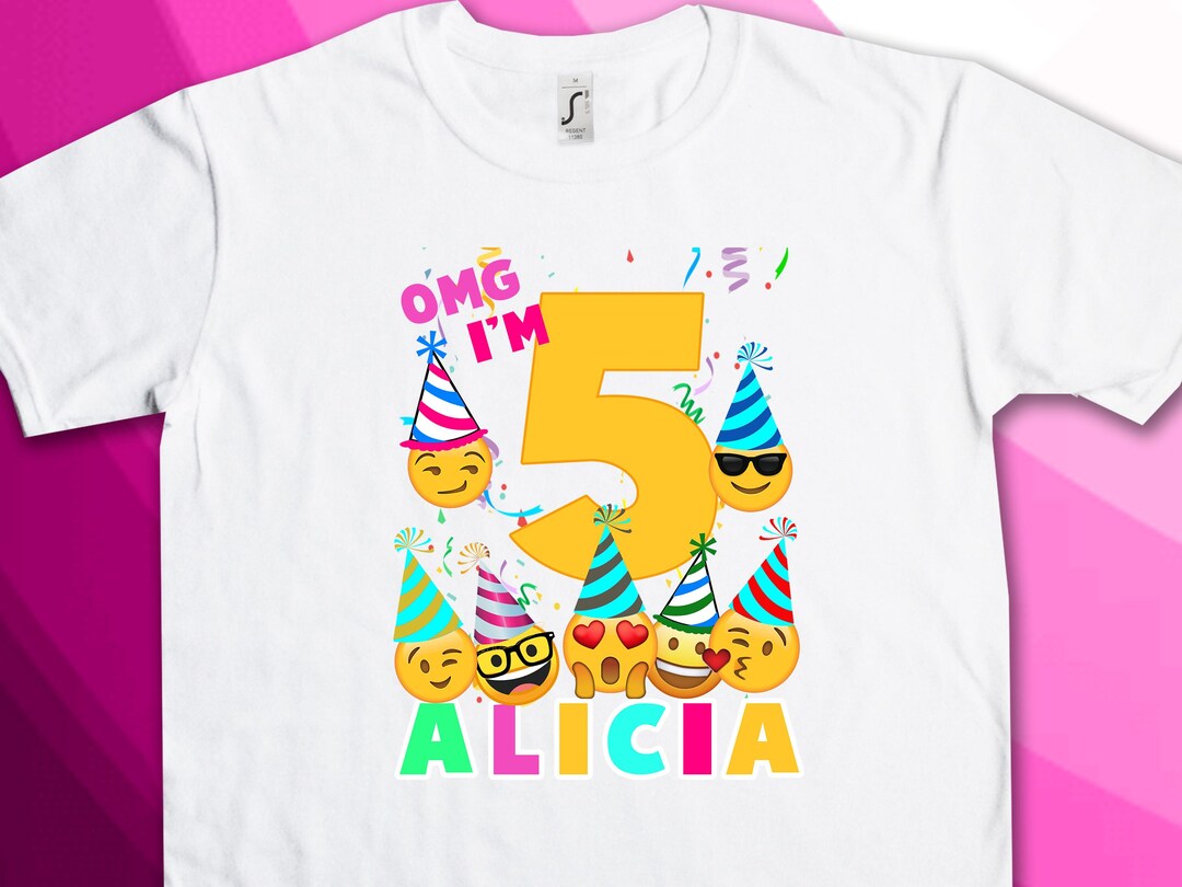 Emoticon Theme Iron on Transfer Birthday Shirt Design - DIGITAL FILE ...