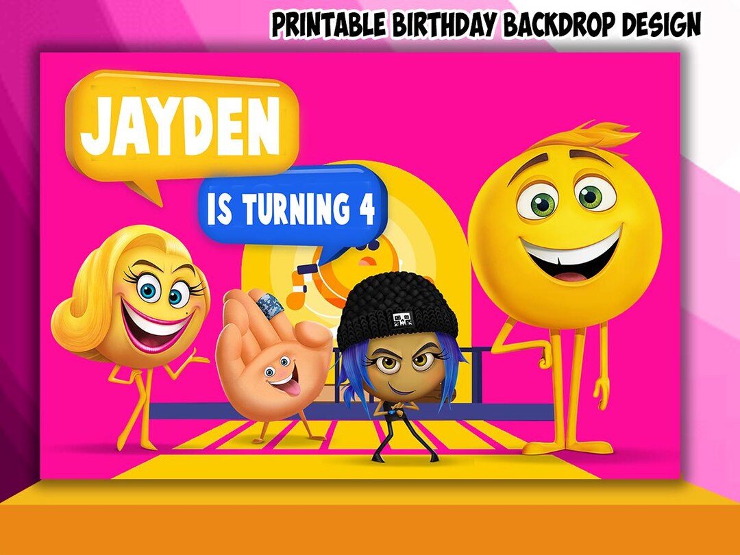 Emoticon Theme Birthday Backdrop Design - DIGITAL FILE ONLY! - Etsy
