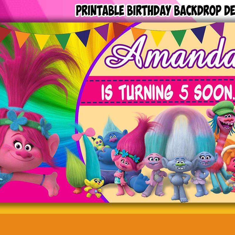 Trolls Backdrop - Etsy