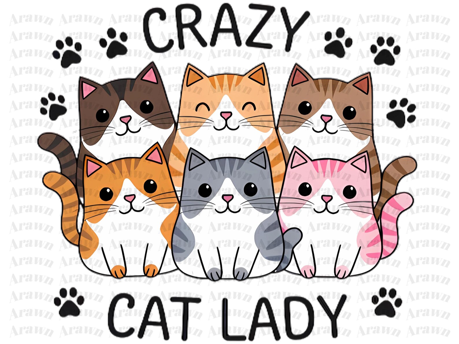 Crazy Cat Lady Png, Sublimation Design, Funny Cats Png, Kitten Png, Cat ...