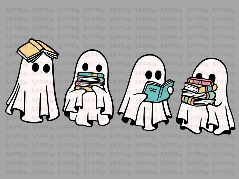 Ghost Png Ghost Collage Png Cute Reading Ghost Png Mini Ghost Png ...