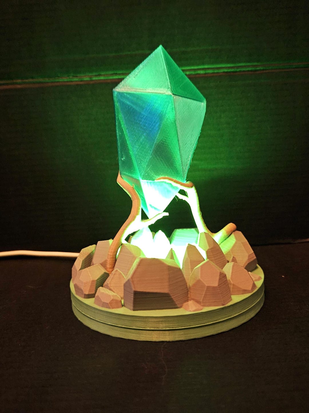 Terraria Inspired Table Lamp, Crystal Suspended by Vines and Rocks. - Etsy