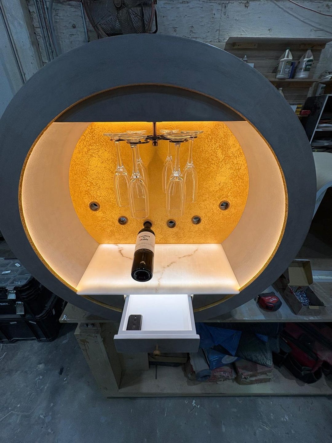 Circular Wine Storage Cabinet - Etsy