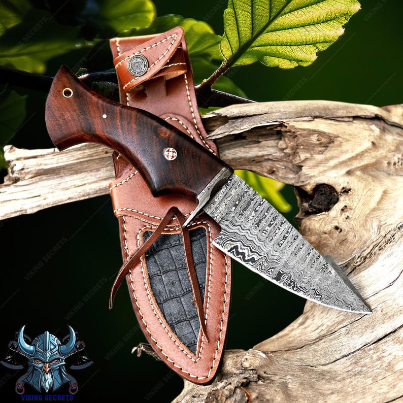 Damascus Steel Viking Sword: Handmade Cosplay Longsword With Leather ...