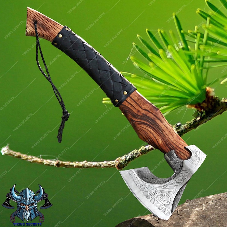 Personalized Viking Axe: Handmade Carbon Steel Camping Hatchet With ...