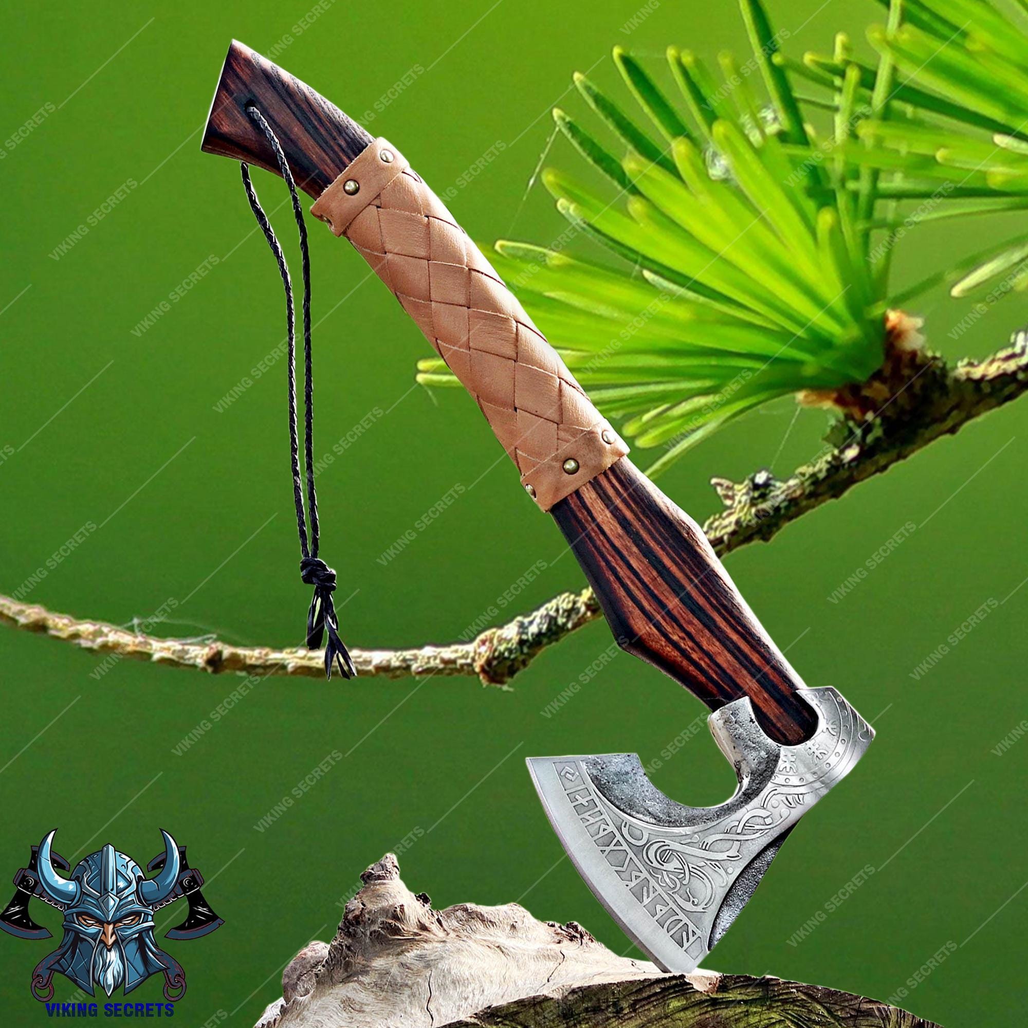 Personalized Viking Axe: Handmade Carbon Steel Camping Hatchet With ...