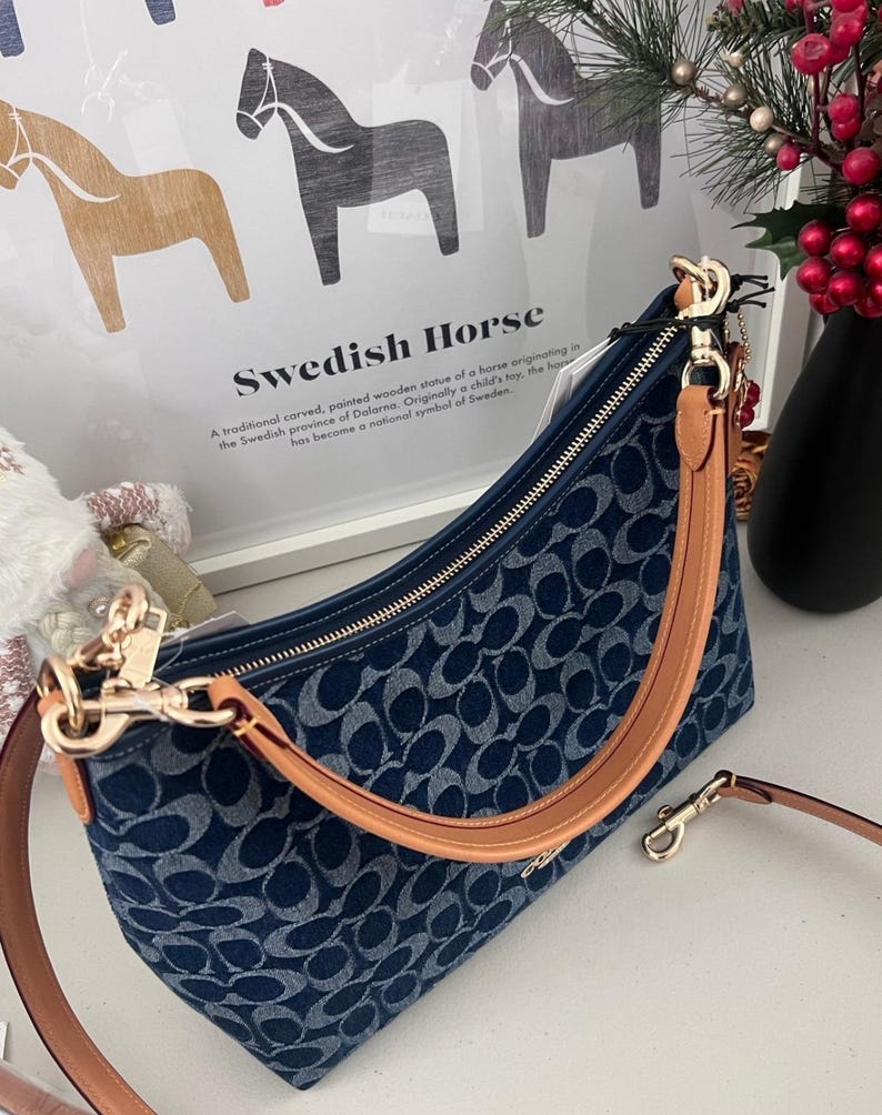 Coach Denim Signature Laurel Shoulder Bag - Etsy