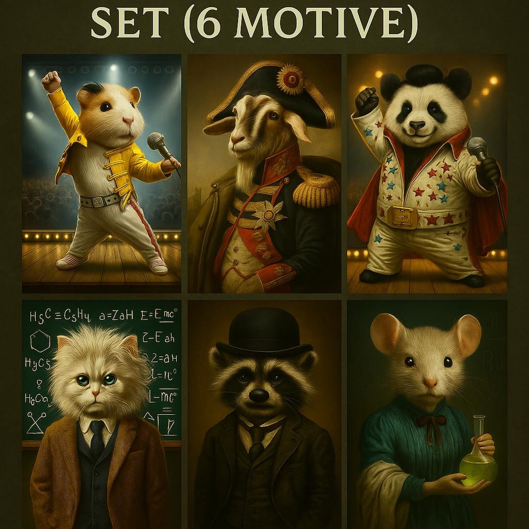 Animals as Celebrities – 6 Digital Posters (A3/A4) for Download ...