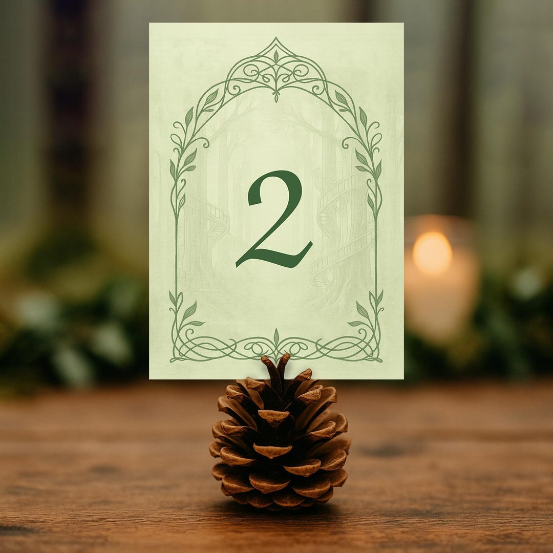Elvish Wedding Table Numbers Template: Canva Editable & Printable ...