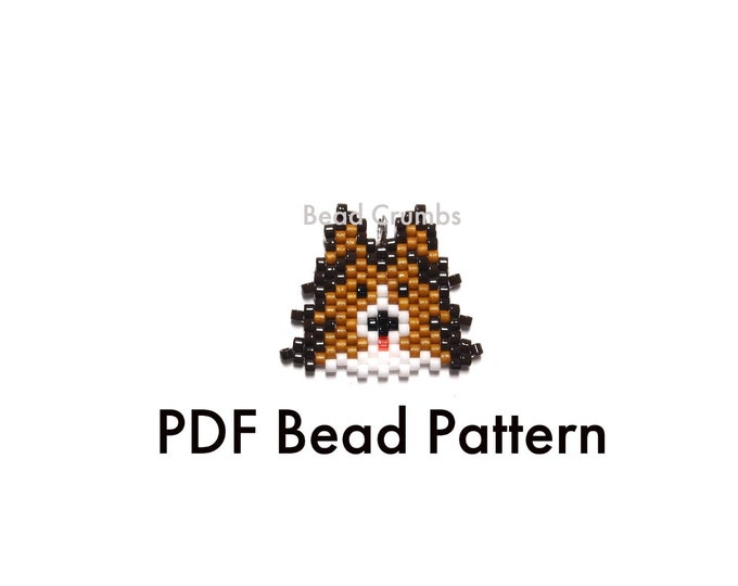 Bead Pattern Sheltie, Shetland Sheepdog, DIY Brick Stitch Animal Charm ...