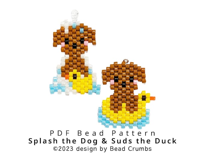 Dog and Duck Brick Stitch Bead Pattern, DIY Beaded Earring Jewelry ...
