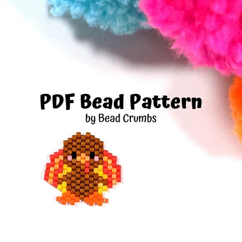 Turkey Bead Pattern Miyuki Brick Stitch Charm PDF Digital - Etsy