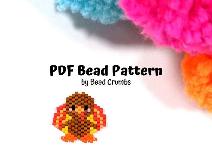 Turkey Bead Pattern, Miyuki Brick Stitch Charm, PDF Digital Download ...