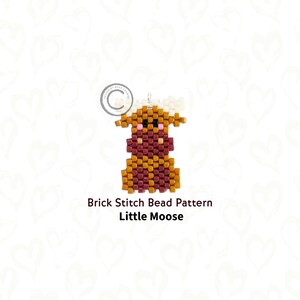 Moose Brick Stitch Beading Pattern, Animal Diagram for DIY Beadwoven ...