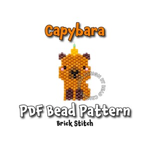 Capybara Brick Stitch Bead Pattern , Animal Beadweaving Diagram for ...