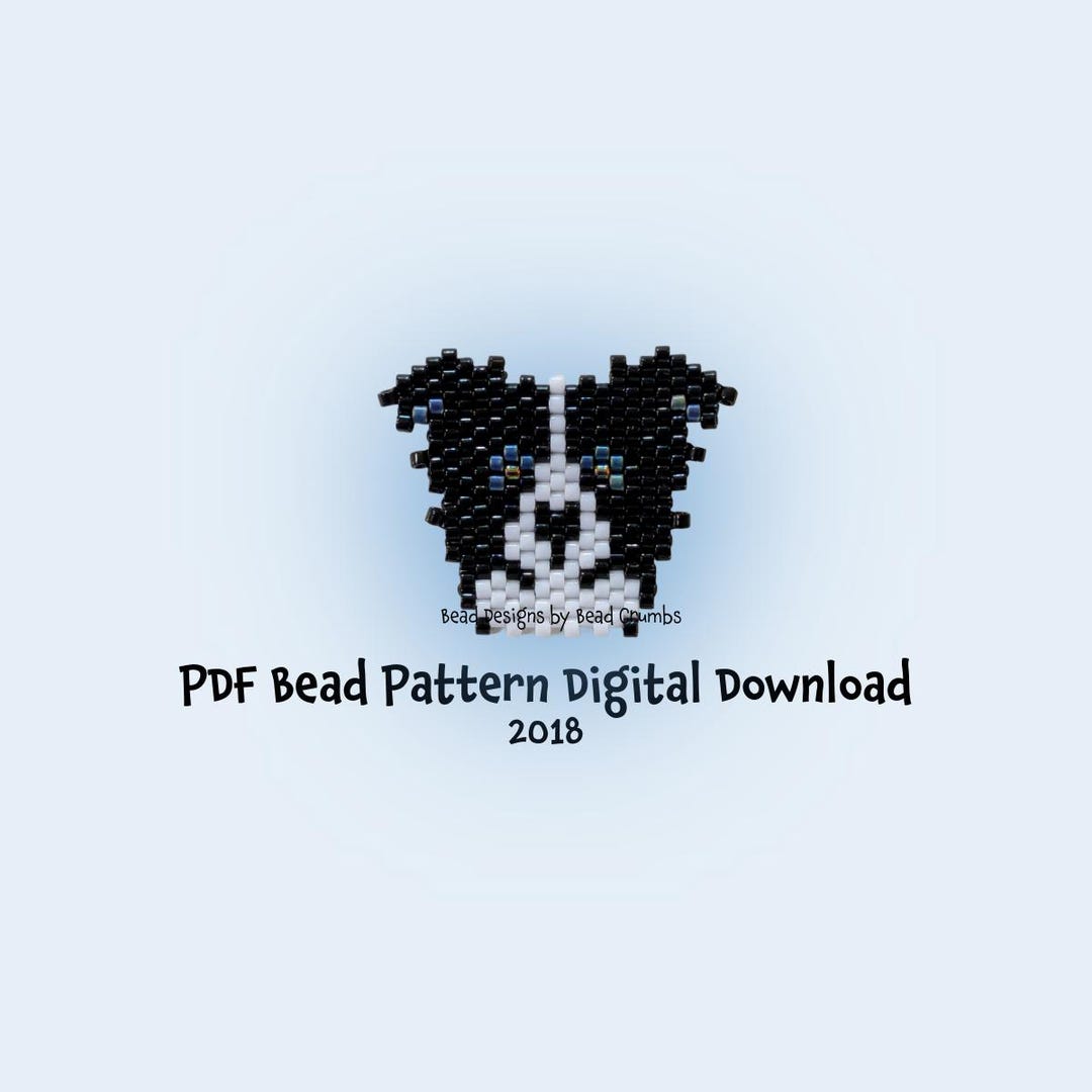 Border Collie Dog Charm, Brick Stitch Beading Craft Pattern, PDF ...