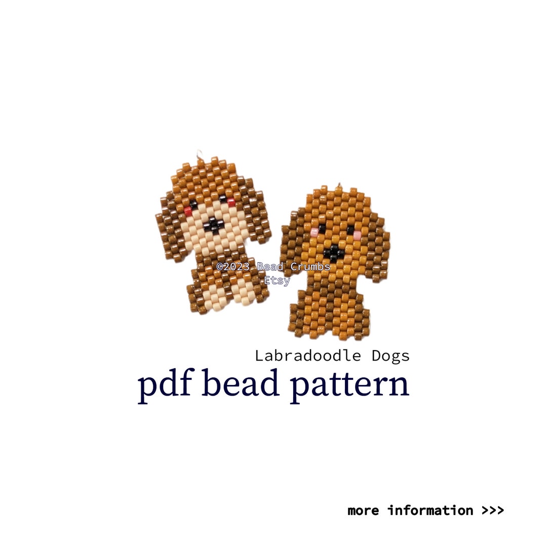 Labradoodle Dog, Labrador Poodle Bead Graph PATTERN, Miyuki Brick ...