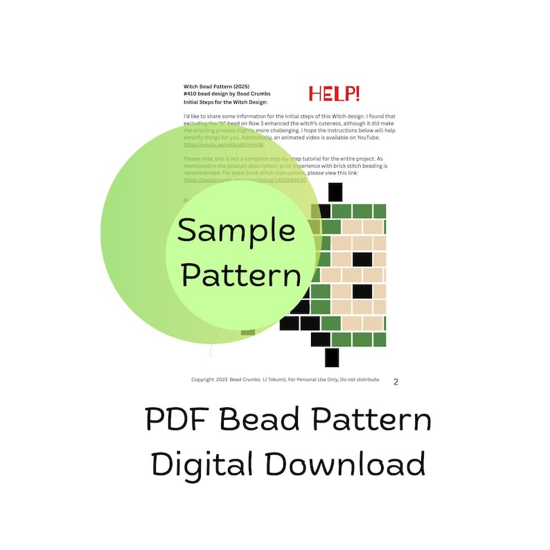 Halloween Witch Brick Stitch Beading Pattern, PDF Digital Download - Etsy