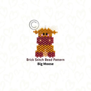 Moose Brick Stitch Beading Pattern, Animal Diagram for DIY Beadwoven ...