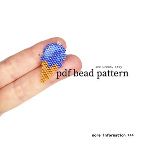 Ice Cream Brick Stitch Bead Pattern, DIY Beaded Jewelry Charms, PDF ...