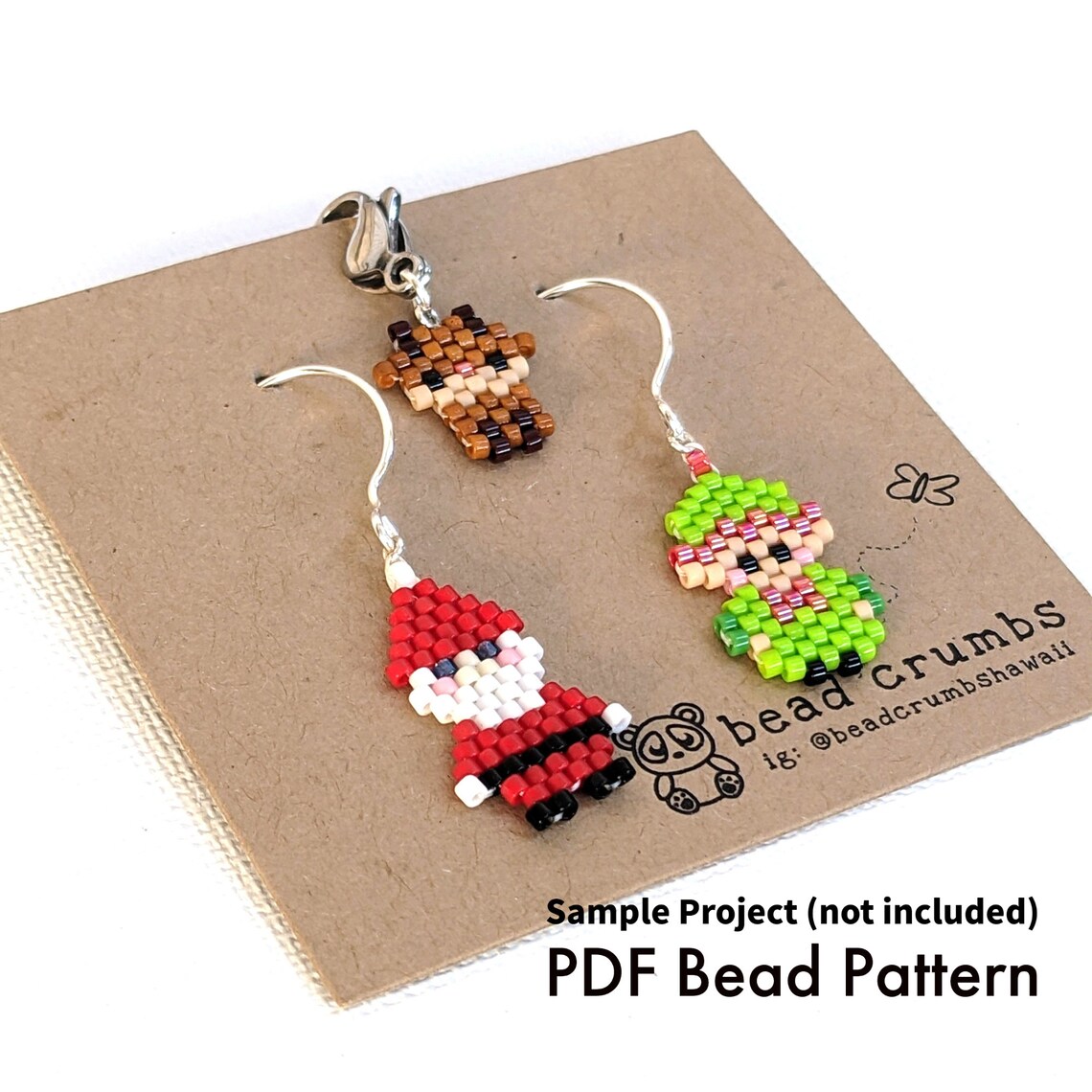 Mini Santa Elf Reindeer Set Brick Stitch Pattern Beaded - Etsy