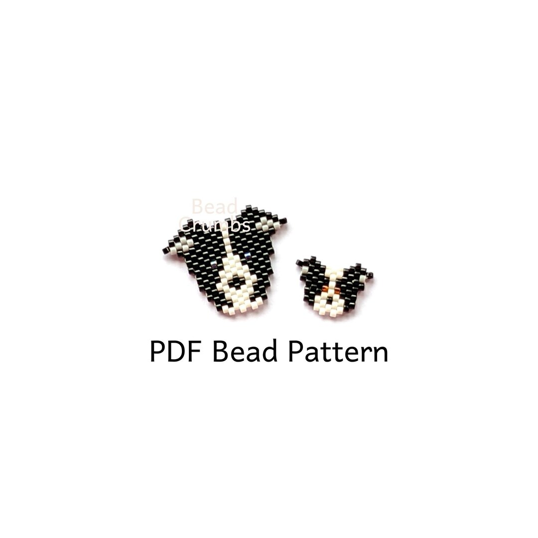 Bead Pattern Border Collie Dog Set, Miyuki Brick Stitch Charm, PDF ...