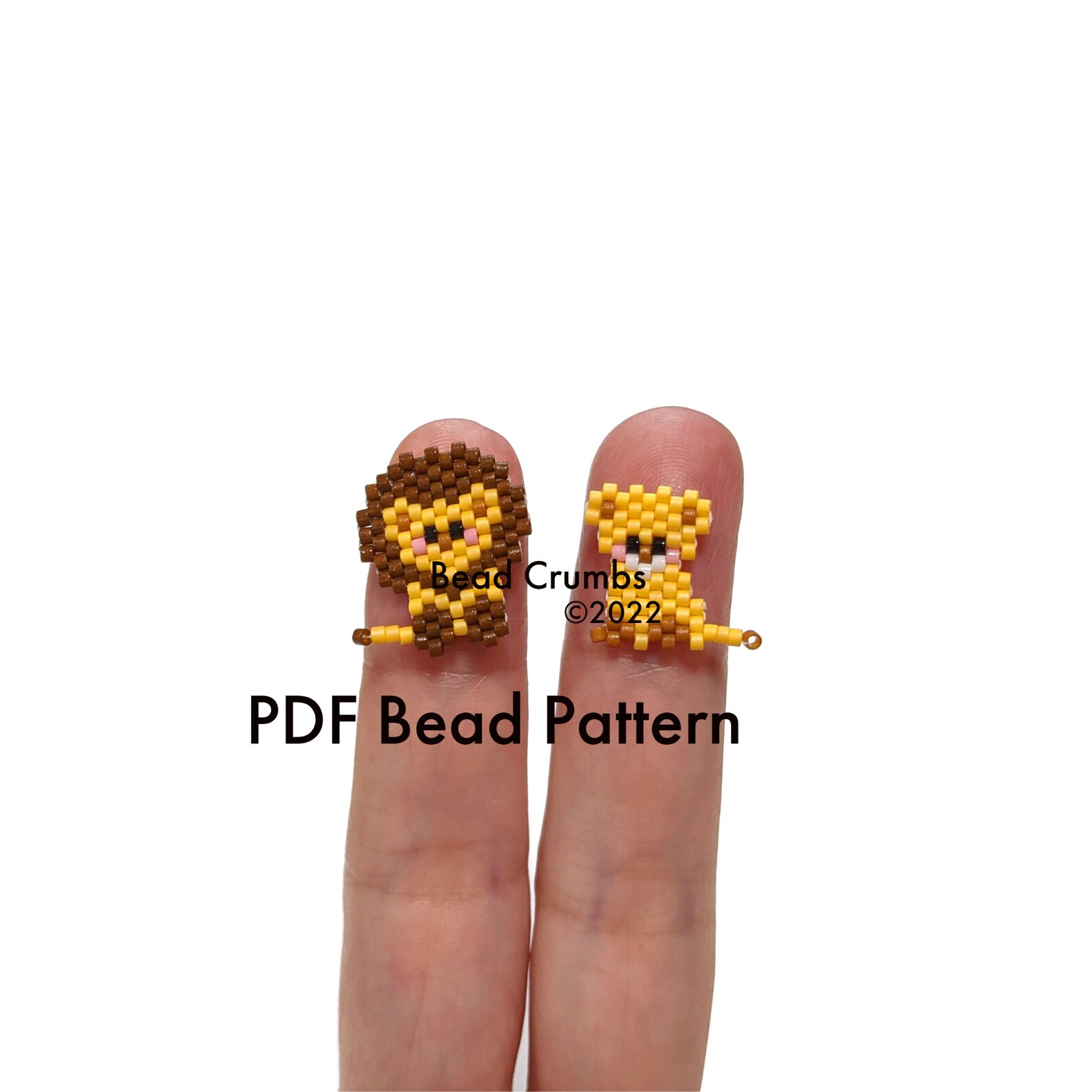 Lion Lioness Brick Stitch Bead Pattern DIY Beaded Earring - Etsy