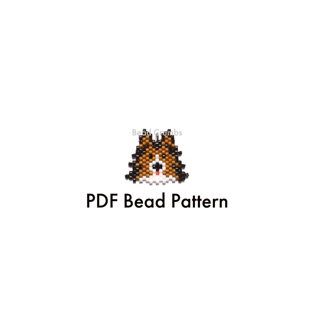 Bead Pattern Sheltie, Shetland Sheepdog, DIY Brick Stitch Animal Charm ...