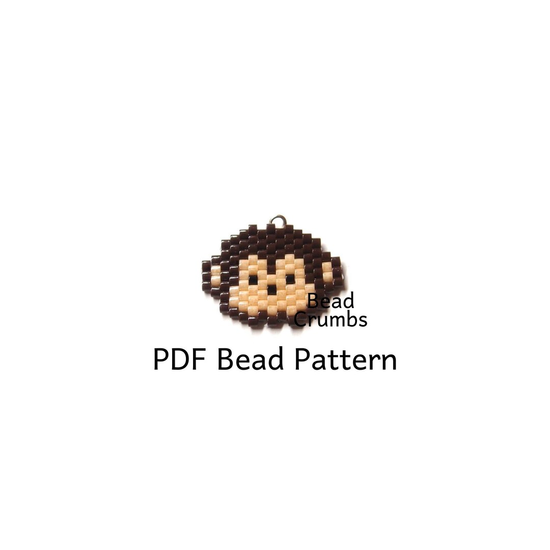 Bead Pattern Monkey Face, Miyuki Charm Brick Stitch Beading, PDF ...