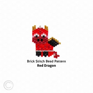 Brick Stitch Pattern Red Dragon, Seed Bead Diagram, Do It Yourself ...