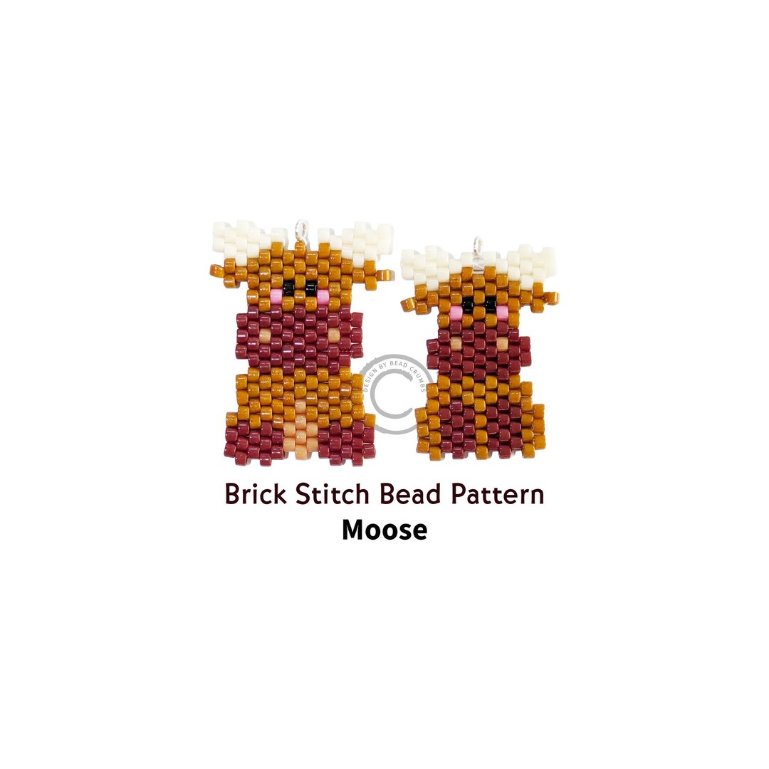 Moose Brick Stitch Beading Pattern, Animal Diagram for DIY Beadwoven ...