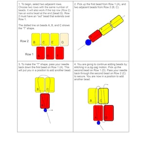 Learn to Brick Stitch Bead - Foundation Row Ladder, Increasing, and Decreasing Diagrams - Etsy