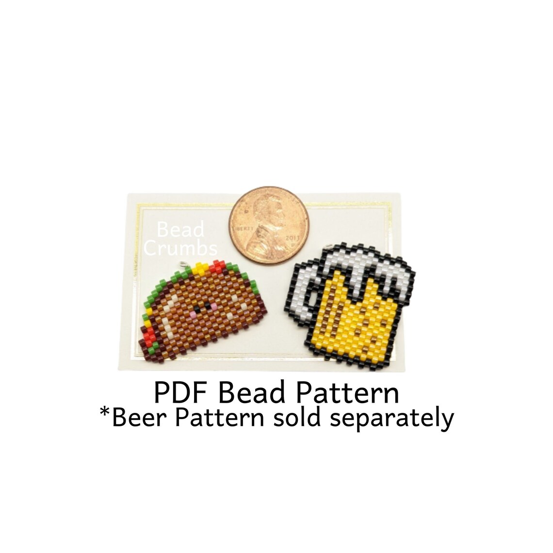 Taco Bead Pattern Brick Stitch Miyuki Charm Food Bead - Etsy