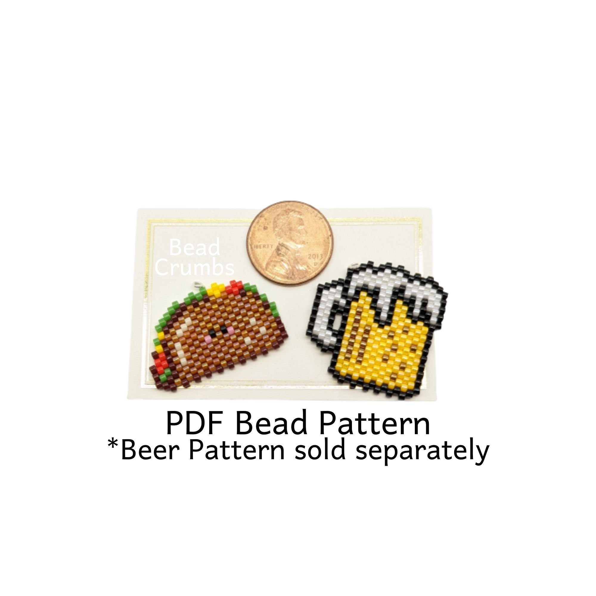Taco Bead Pattern Brick Stitch Miyuki Charm Food Bead - Etsy