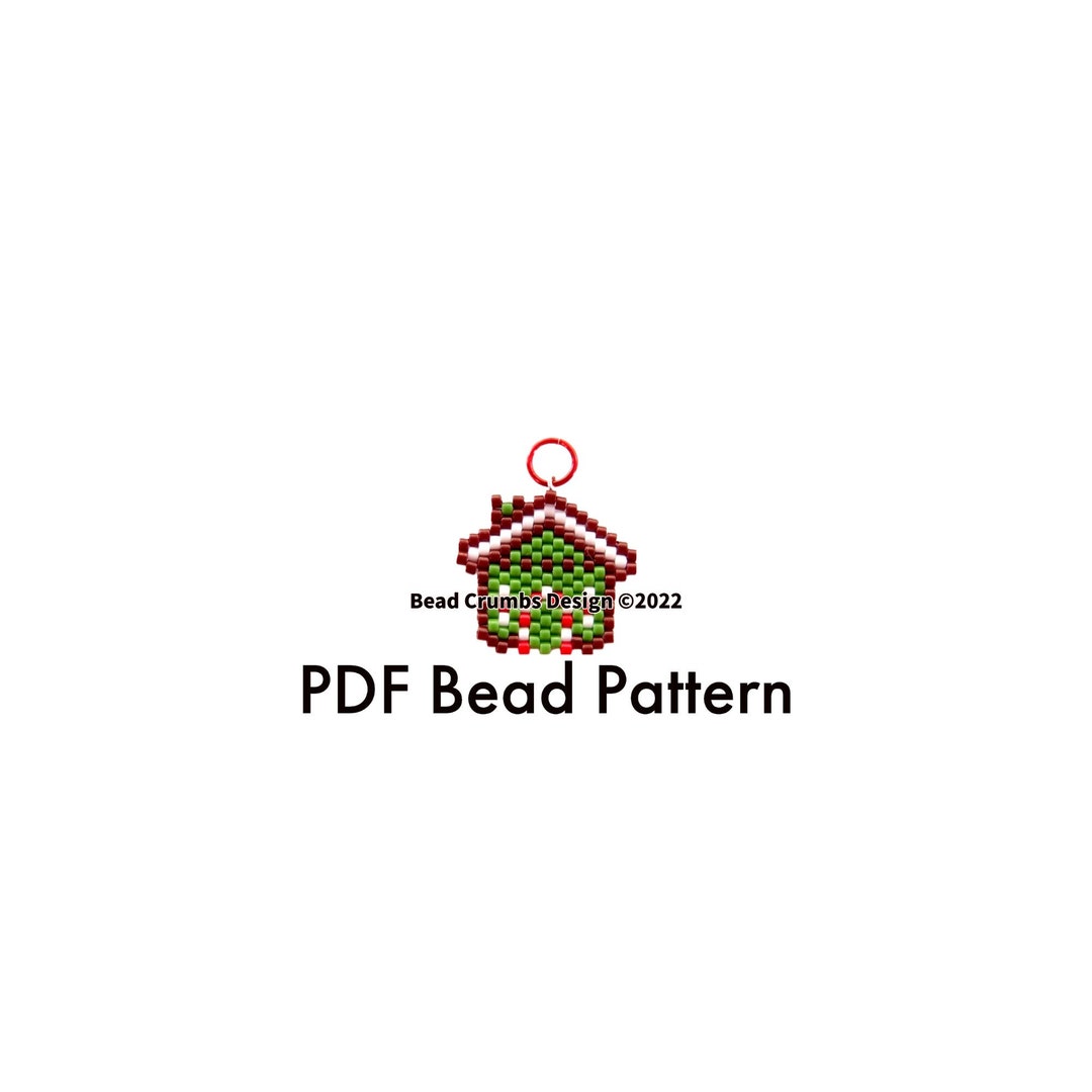 Gingerbread House Bead Pattern, Brick Stitch Bead Weaving Miyuki ...