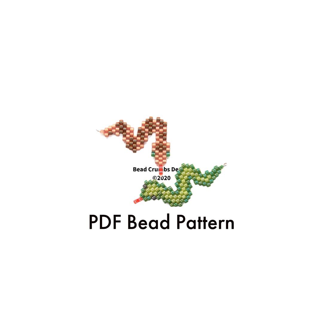 Snake Brick Stitch Bead Pattern, Beaded Charm Earring Accessories, PDF ...
