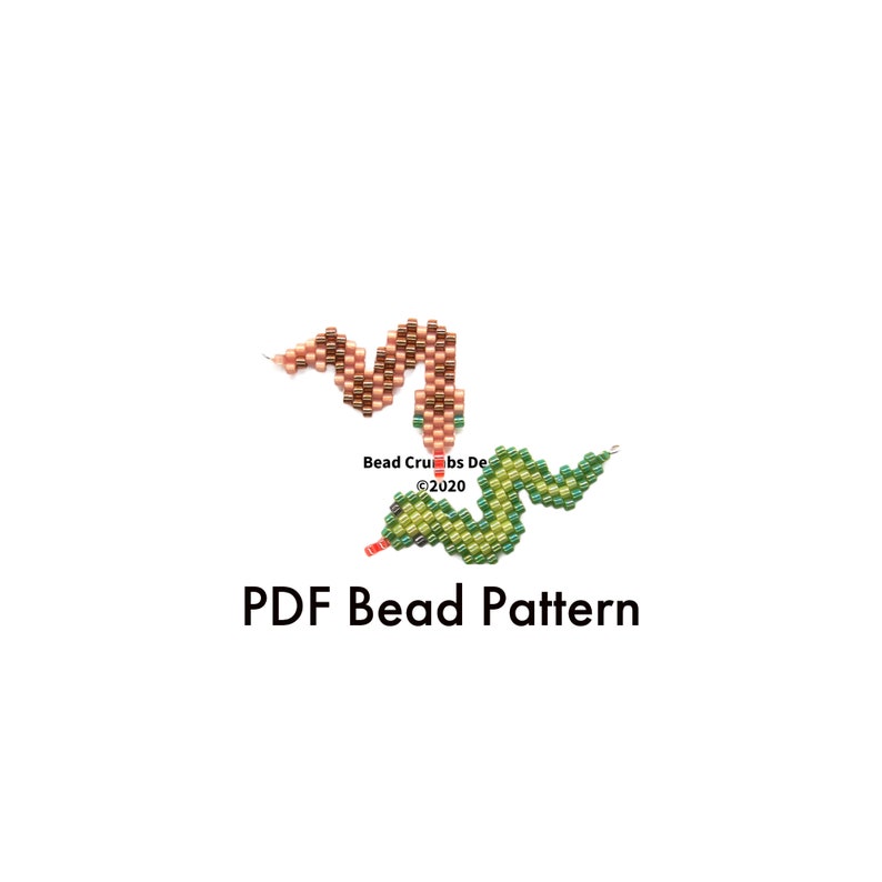 Snake Brick Stitch Bead Pattern Beaded Charm Earring - Etsy